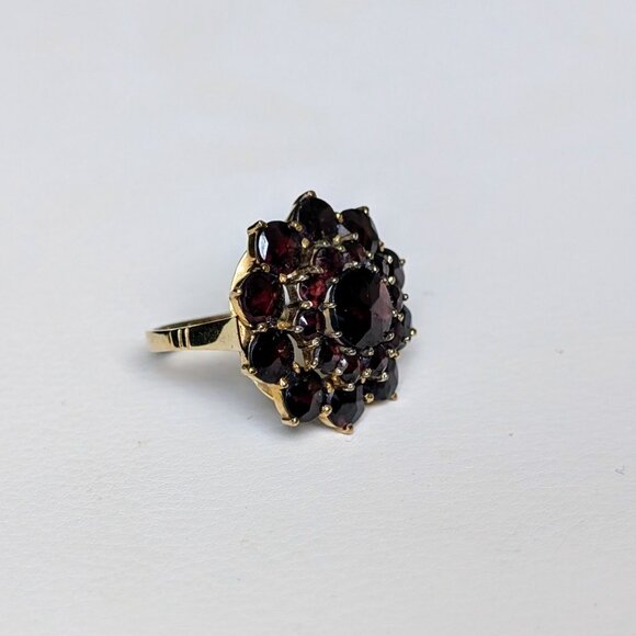 M-BE | Jewelry | Vintage K Yellow Gold Czech Rose Cut Bohemian Garnet ...
